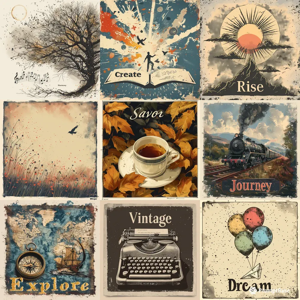 Vintage Journeys Through Time Midjourney Prompt | PromptBase