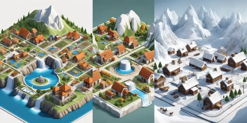 Realistic 3D Isometric Villages Stable Diffusion Prompt | PromptBase
