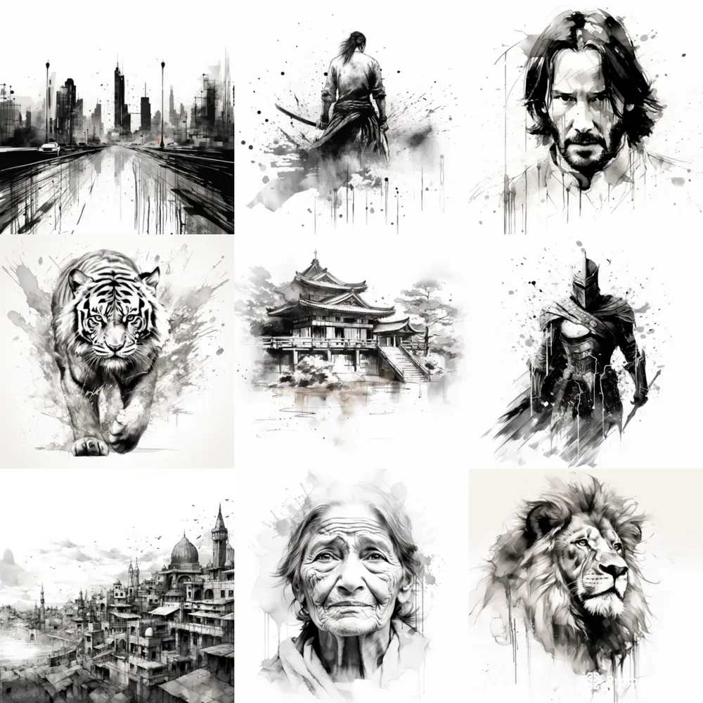 Minimalist Ink Drawings Midjourney Prompt | PromptBase