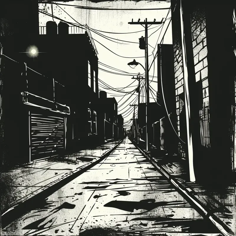 Dark Moody Black And White Ink Drawings Midjourney Prompt | PromptBase