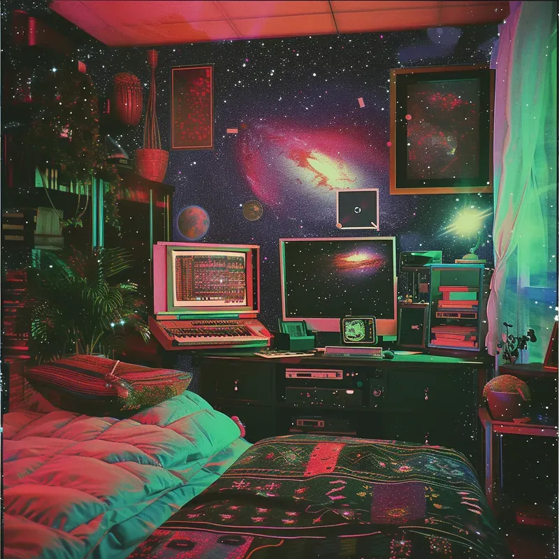 Psychedelic Glitchy Surreal 80s Art Midjourney Prompt | PromptBase