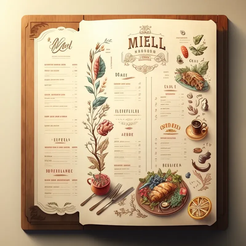 Restaurant Menu Designs Creative Ideas Midjourney Prompt | PromptBase