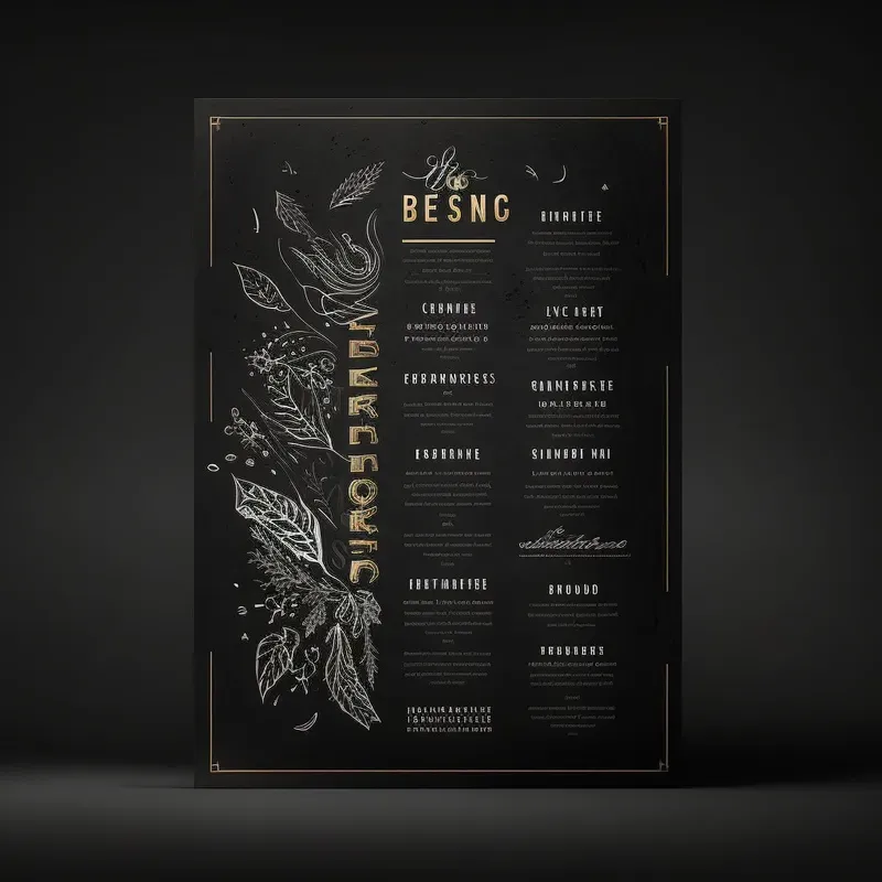 Restaurant Menu Designs Creative Ideas Midjourney Prompt | PromptBase