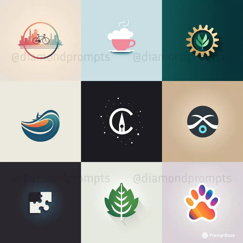 Simple Vector Logos Midjourney Prompt | PromptBase