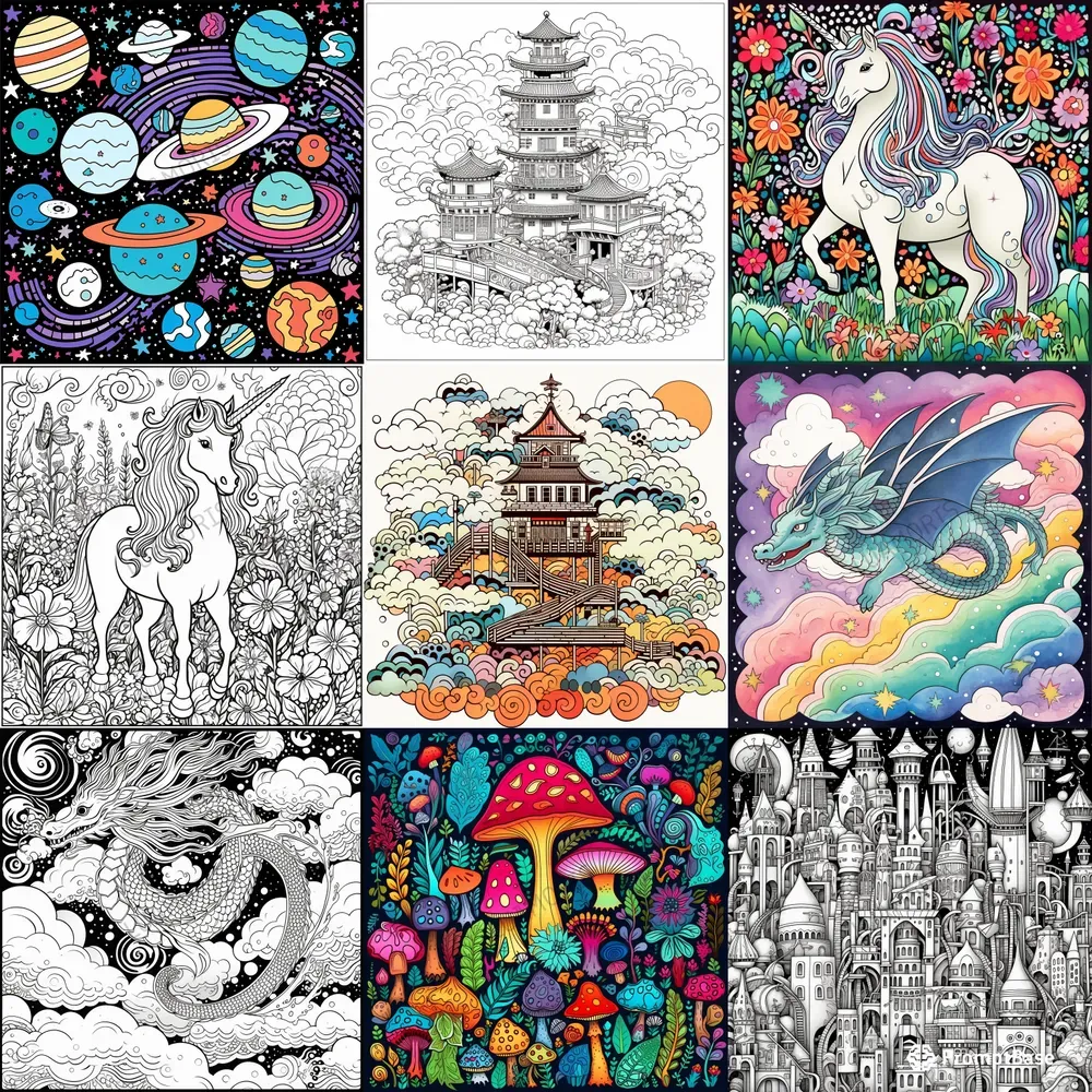 Book Colorings Midjourney Prompt | PromptBase