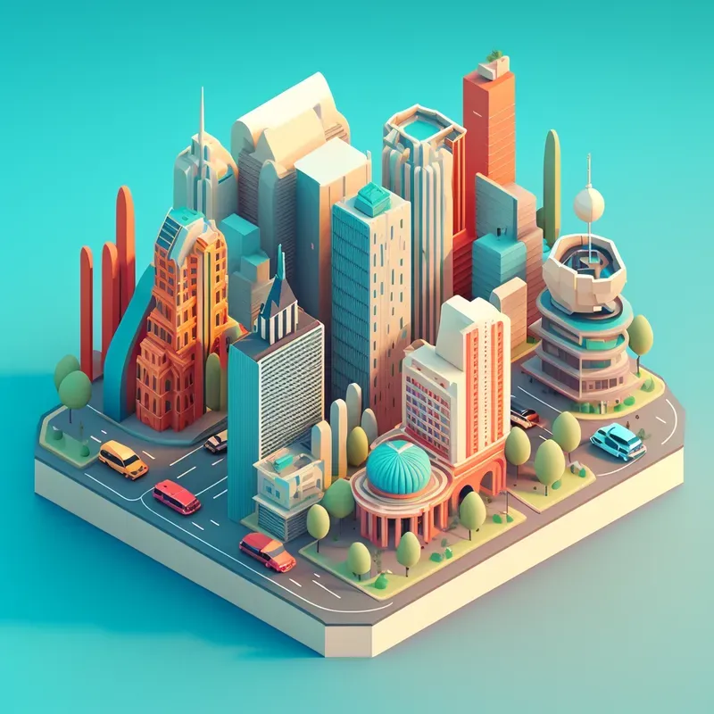 3D Isometric Illustrations Midjourney Prompt | PromptBase