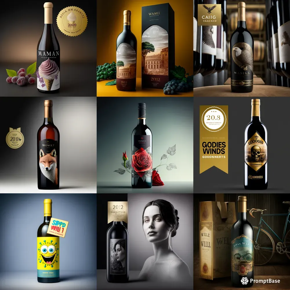 Professional Wine Labels Designs Midjourney Prompt | PromptBase