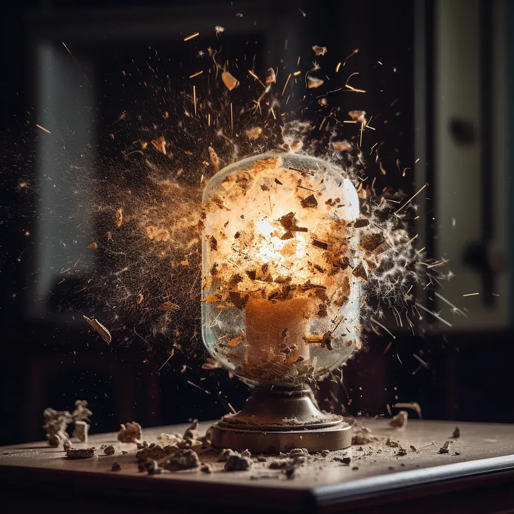 Realistic Objects Explosion Midjourney Prompt | PromptBase