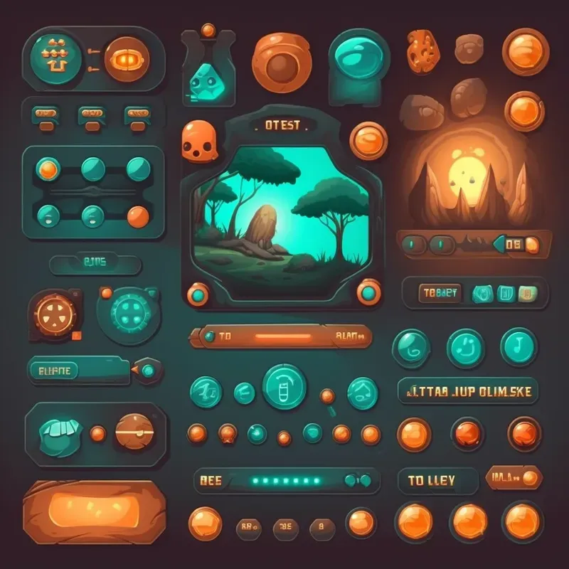 Mobile Games Gui Elements Midjourney Prompt | PromptBase