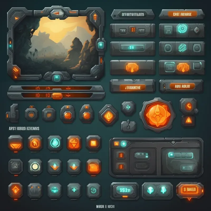Mobile Games Gui Elements Midjourney Prompt | PromptBase