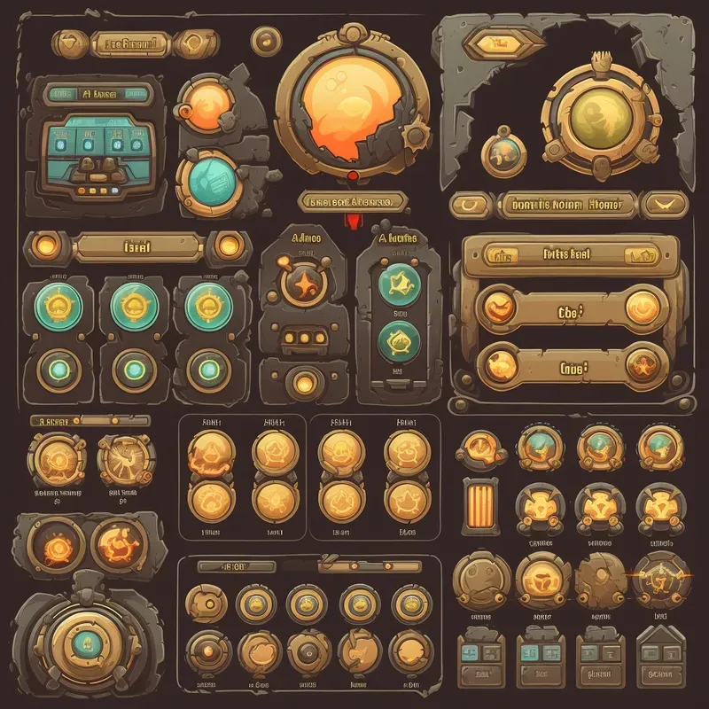 Mobile Games Gui Elements Midjourney Prompt | PromptBase