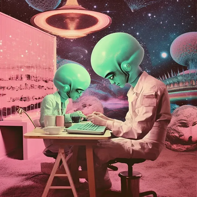 Surrealism Retro Zine Midjourney Prompt | PromptBase