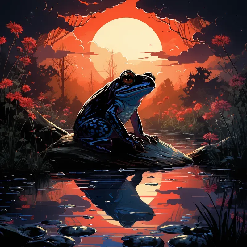 Nightmare Sunset Illustrations Midjourney Prompt | PromptBase