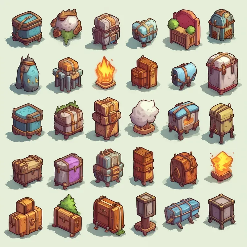 Fantasy Isometric Assets Midjourney Prompt | PromptBase