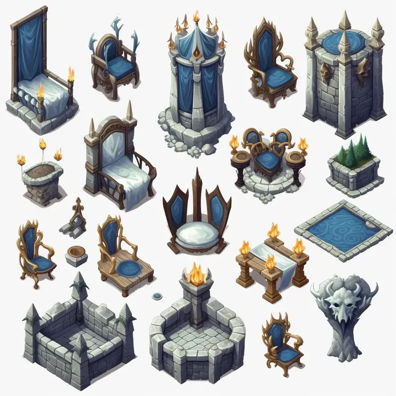 Fantasy Isometric Assets Midjourney Prompt | PromptBase