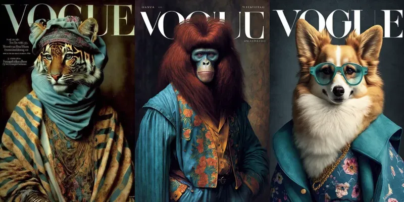 Animals Featured On Vogue Covers Midjourney Prompt | PromptBase