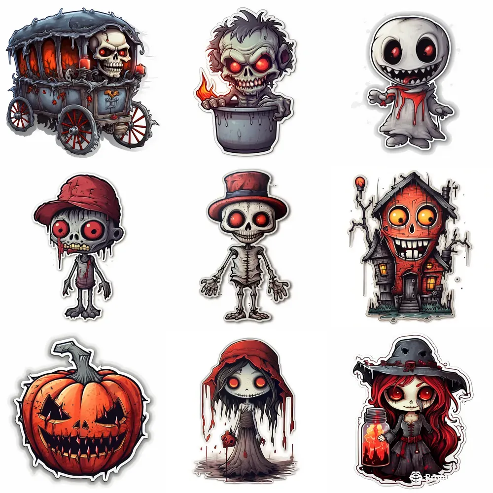 Halloween Stickers Funny Gothic Tshirts Midjourney Prompt | PromptBase