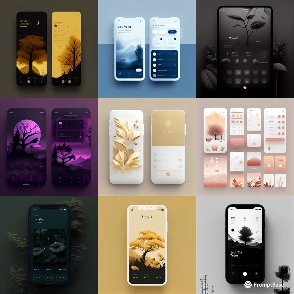 User Interface Designs Midjourney Prompt | PromptBase