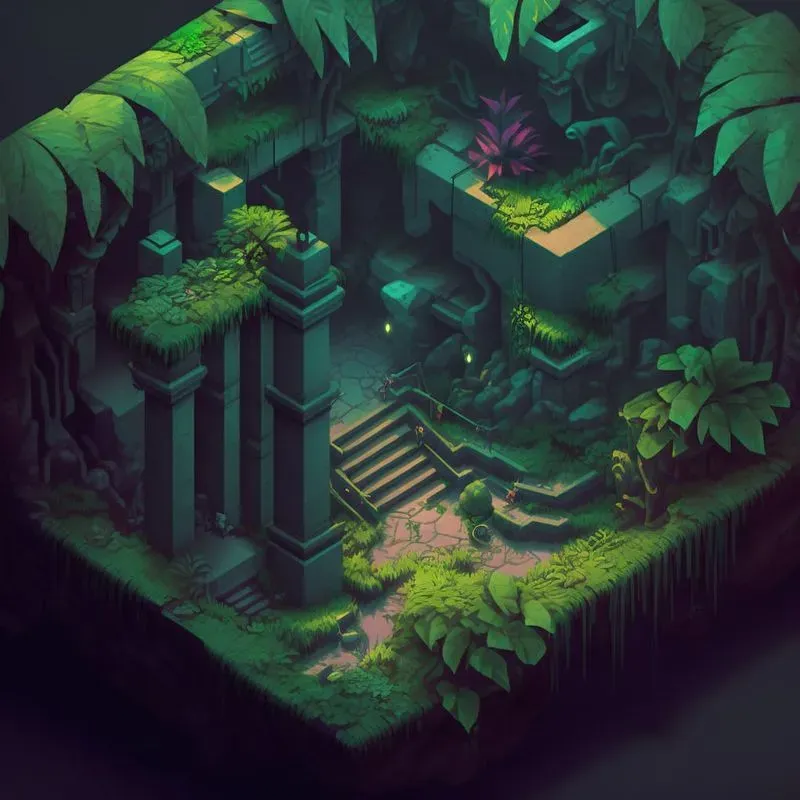 Isometric Video Game Dungeon Rooms Midjourney Prompt | PromptBase