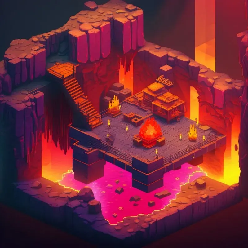 Isometric Video Game Dungeon Rooms Midjourney Prompt | PromptBase