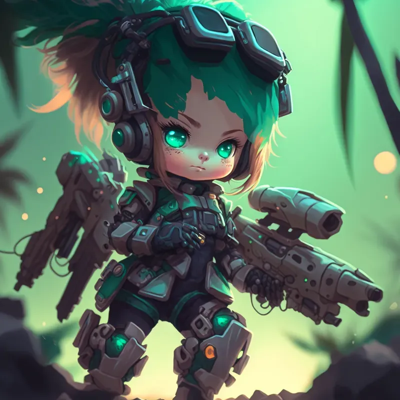 Cute Chibi Mech Warrior Girls Midjourney Prompt | PromptBase