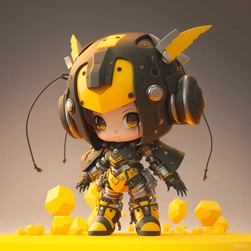 Cute Chibi Mech Warrior Girls Midjourney Prompt | PromptBase