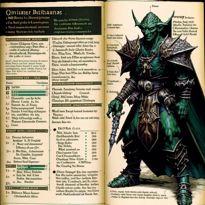 Dungeons Dragons Monster Manual Pages Midjourney Prompt | PromptBase
