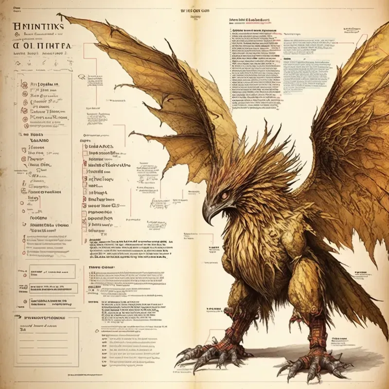 Dungeons Dragons Monster Manual Pages Midjourney Prompt | PromptBase