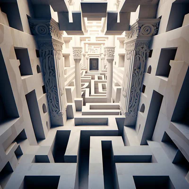 Mc Escher Optical Illusion Architectures Midjourney Prompt | PromptBase