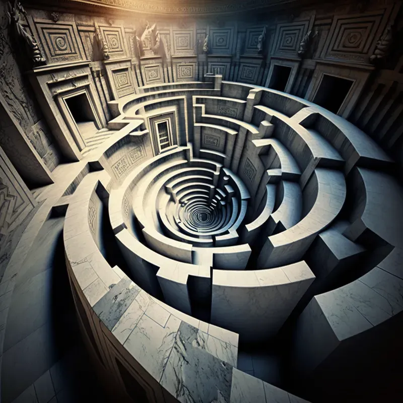 Mc Escher Optical Illusion Architectures Midjourney Prompt | PromptBase