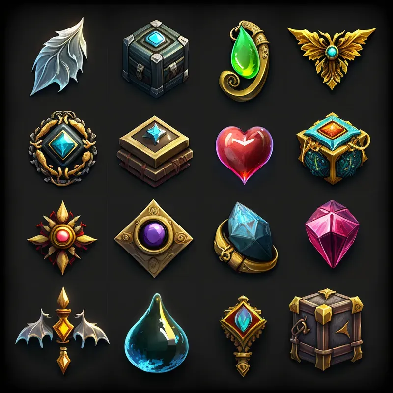 Game Fantasy RPG Inventory Items Midjourney Prompt | PromptBase