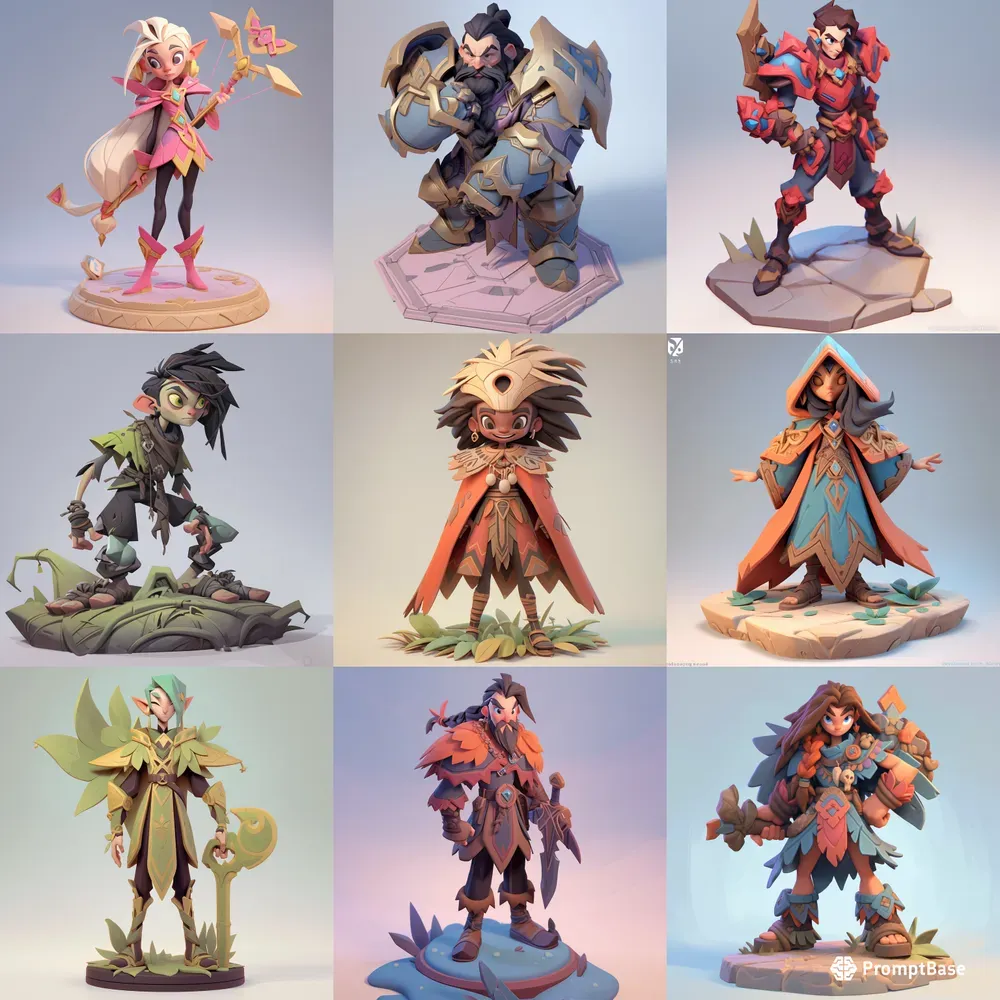 Stylized RPG Fantasy Character Designer Midjourney Prompt | PromptBase