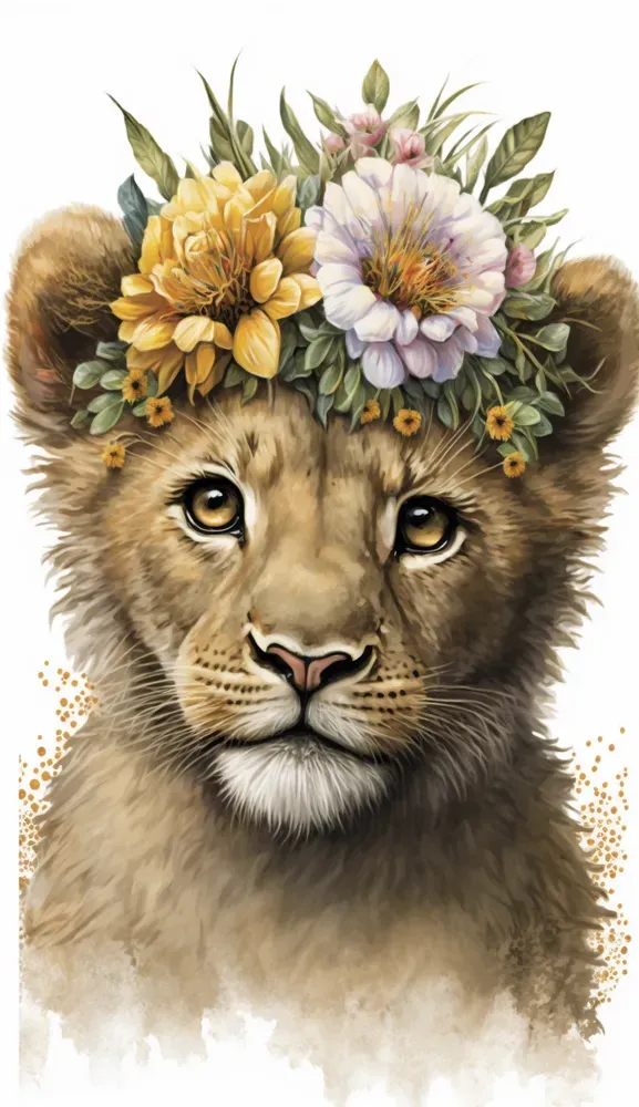 Cute Flower Crown Animals Midjourney Prompt | PromptBase