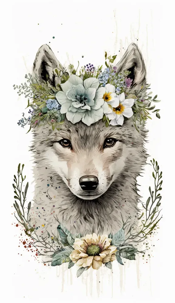 Cute Flower Crown Animals Midjourney Prompt | PromptBase