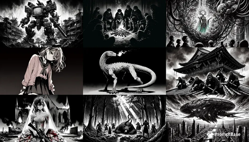 Seinen Manga Panel Illustrations DALL·E Prompt | PromptBase