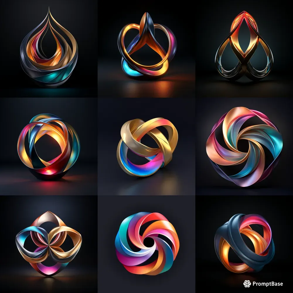 Geometric 3D Logos Midjourney Prompt | PromptBase