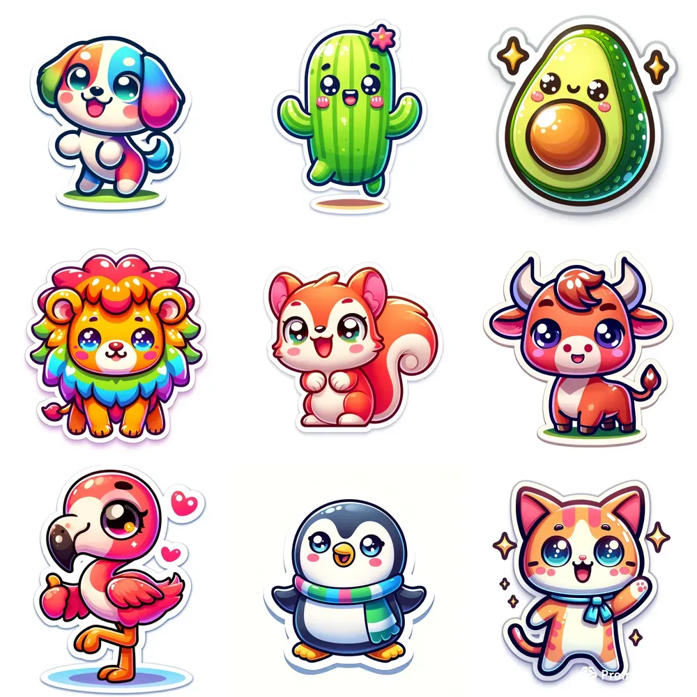 Cute Kawaii Style Stickers DALL·E Prompt | PromptBase
