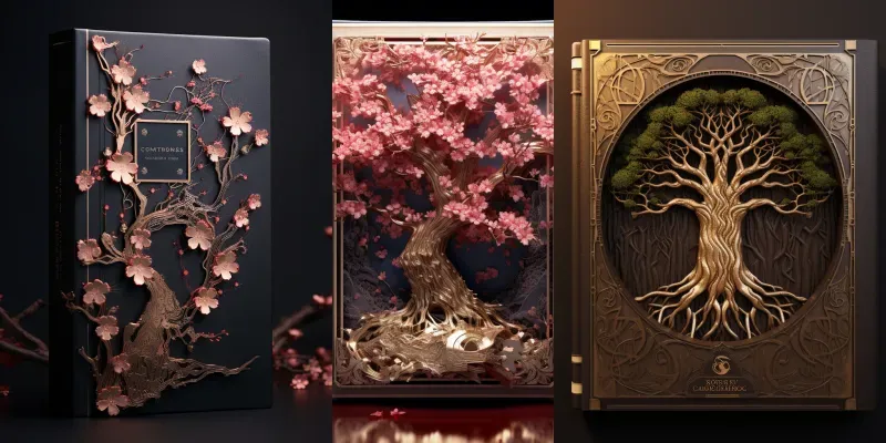 Natures Ancient Codex Book Covers Midjourney Prompt | PromptBase