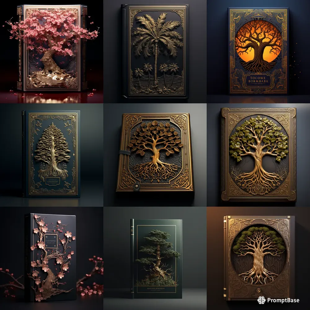 Natures Ancient Codex Book Covers Midjourney Prompt | PromptBase