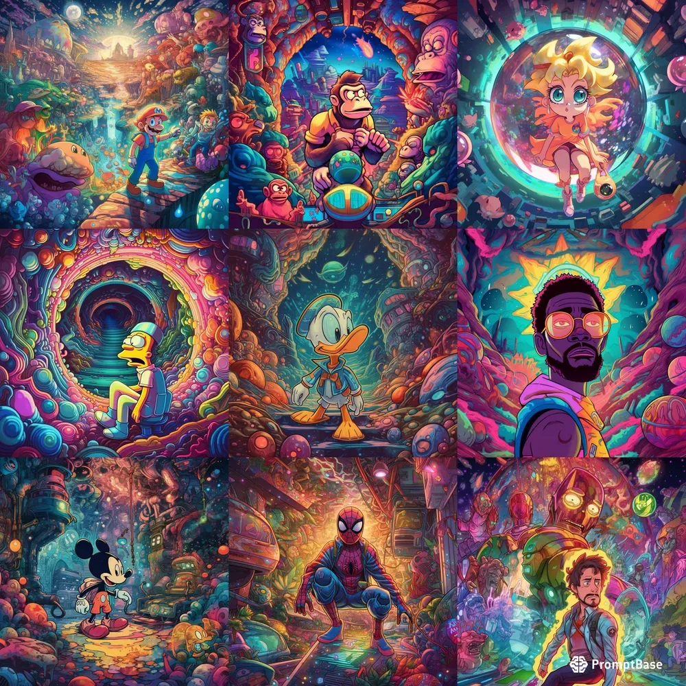 Adult Swim Style 90s Kids Wall Art Midjourney Prompt | PromptBase