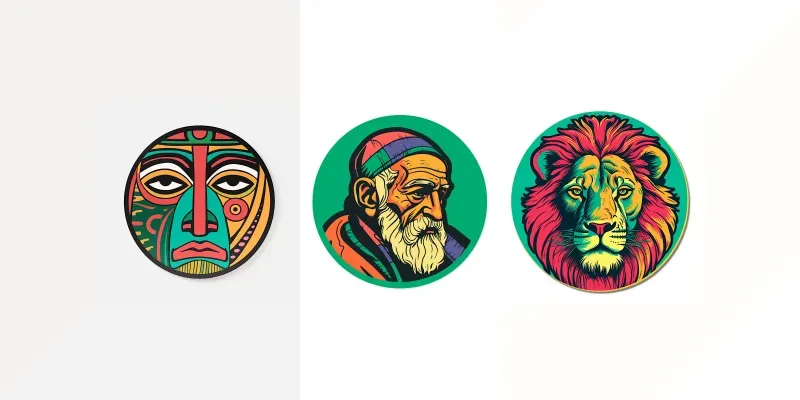 Acid Wood Print Round Logos Midjourney Prompt | PromptBase