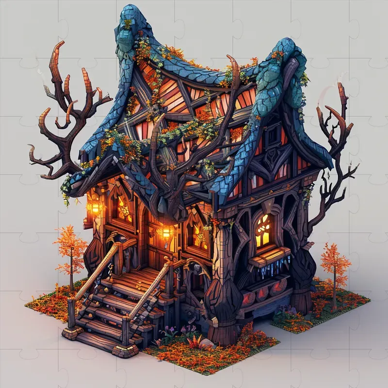 Isometric Fantasy Buildings Midjourney Prompt | PromptBase