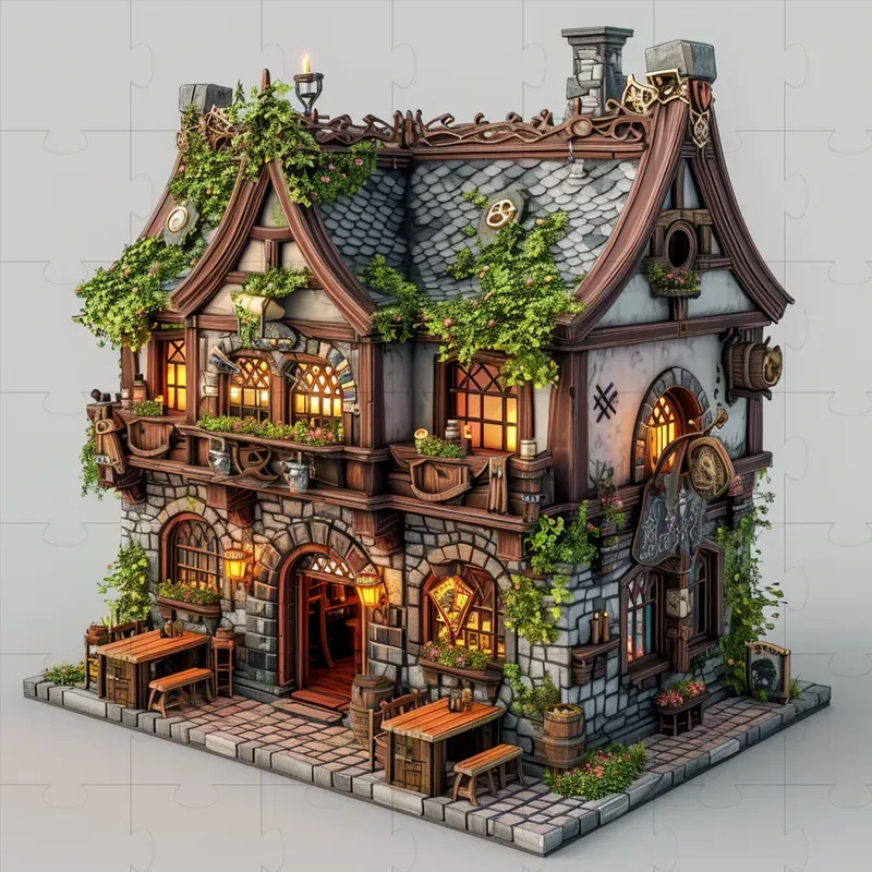 Isometric Fantasy Buildings Midjourney Prompt | PromptBase