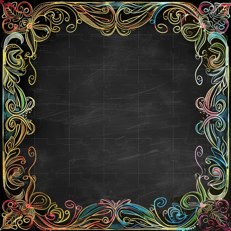 Fancy Borders Chalkboard Art Midjourney Prompt Promptbase