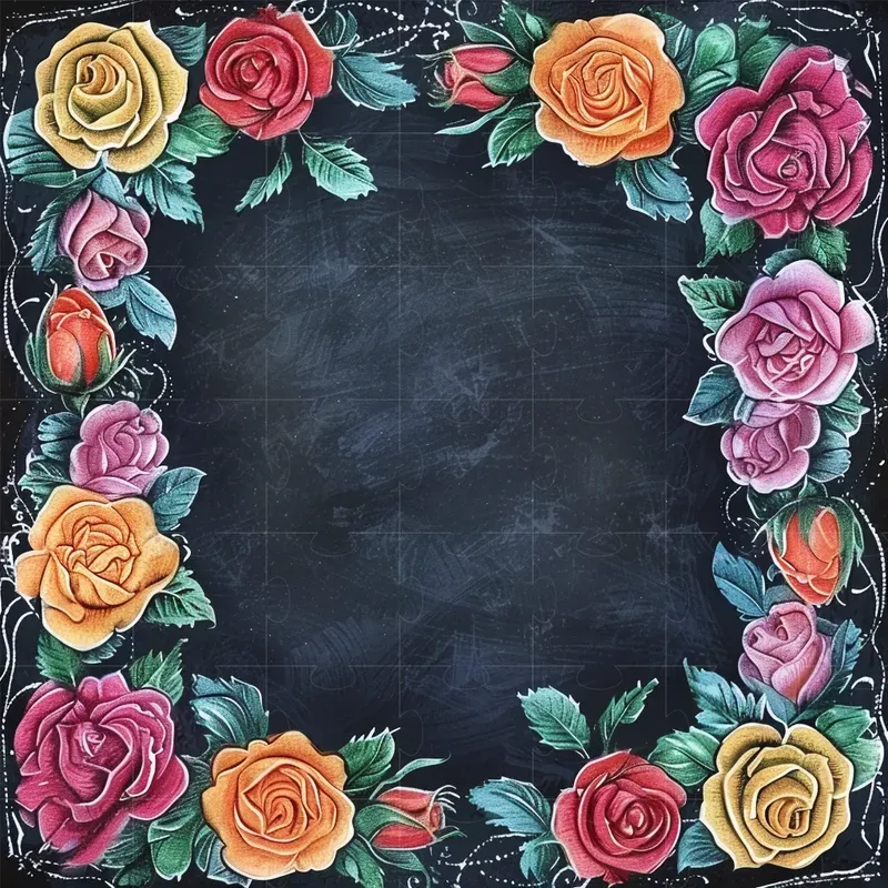 Fancy Borders Chalkboard Art Midjourney Prompt | PromptBase
