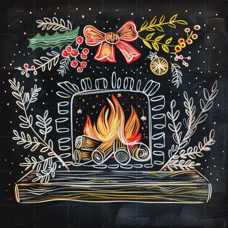 Festive Winter Chalkboard Art Midjourney Prompt | PromptBase