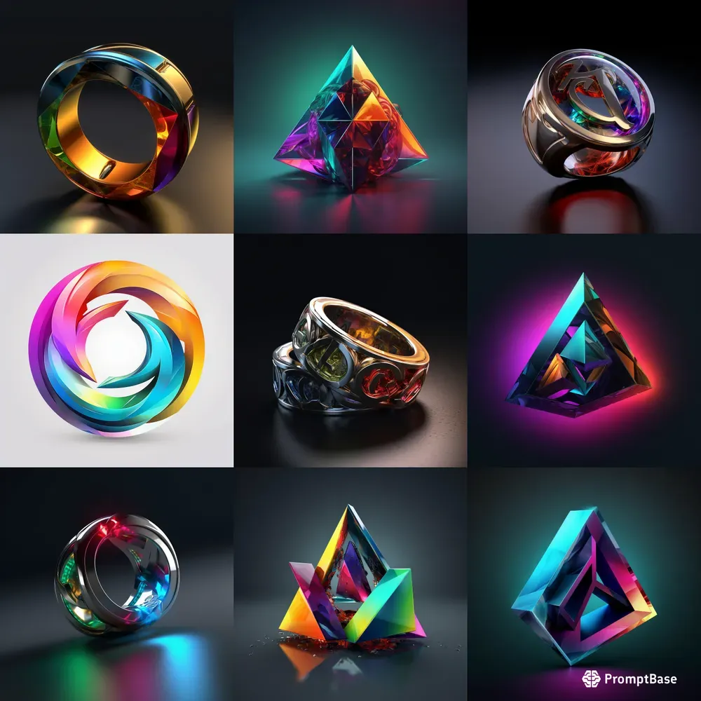 Forms Logos In 3D Optics Midjourney Prompt | PromptBase