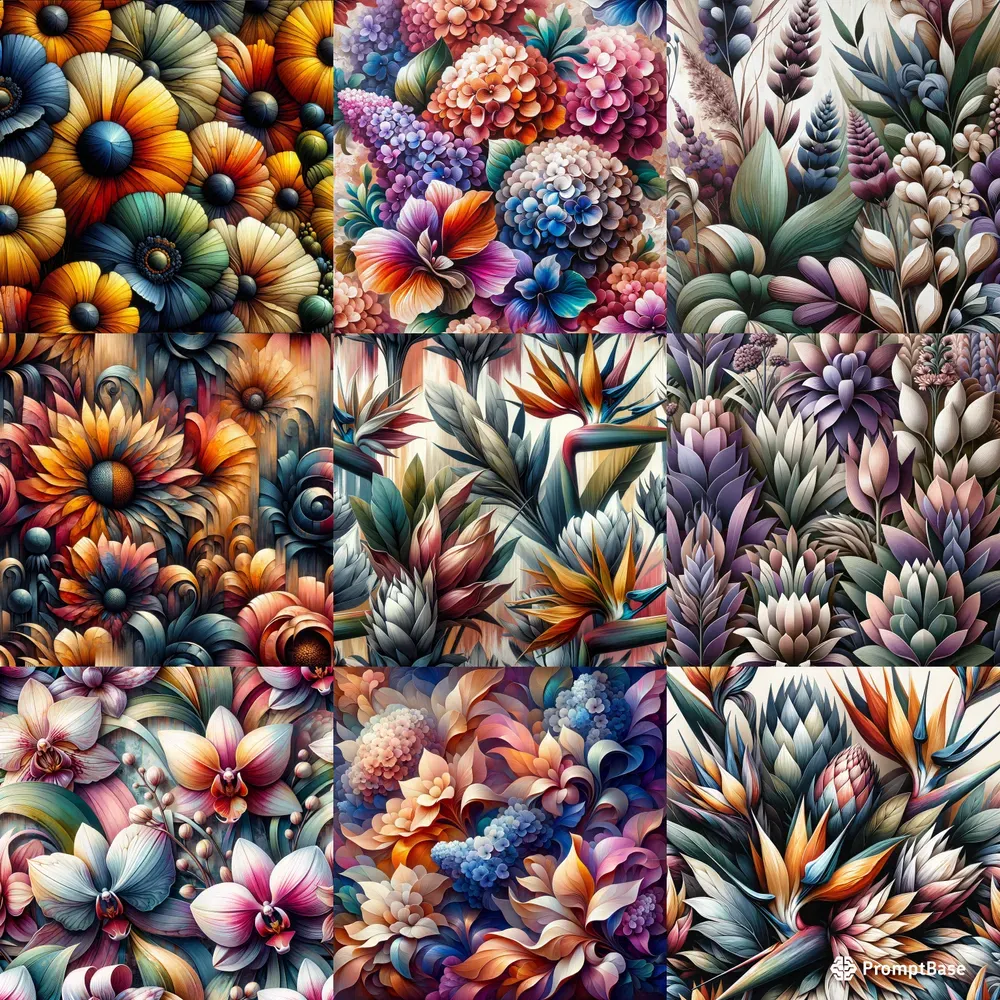 Repeating Expressionism Seamless Florals DALL·E Prompt | PromptBase