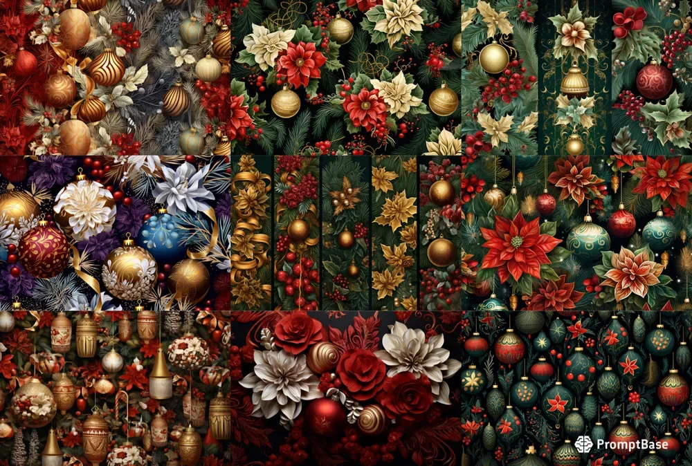 Awesome 3D Christmas Patterns Midjourney Prompt | PromptBase