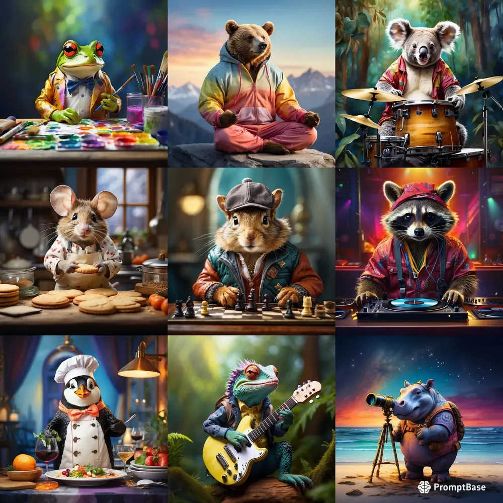 Anthropomorphic Animal Art Illustrations Leonardo Ai Prompt | PromptBase